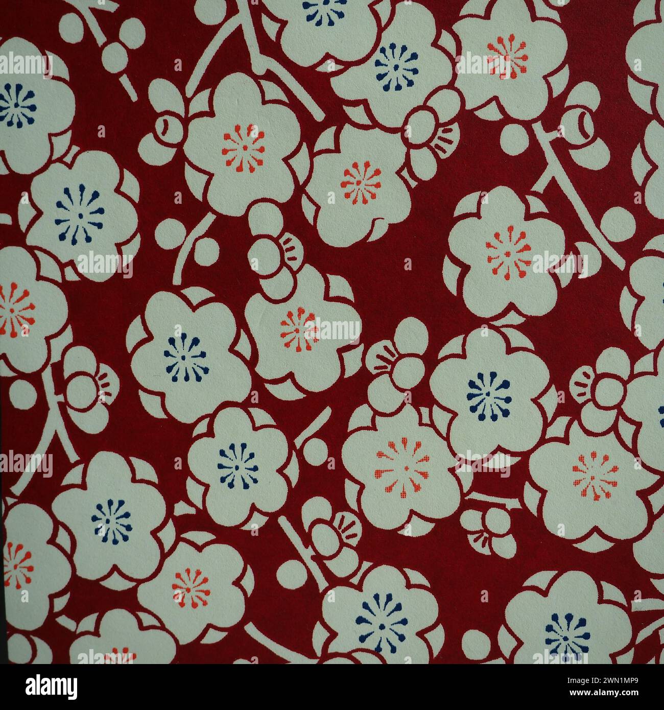 Traditional Japanese patterns with floral theme - Japanese plum patterns Stock Photo - Alamy