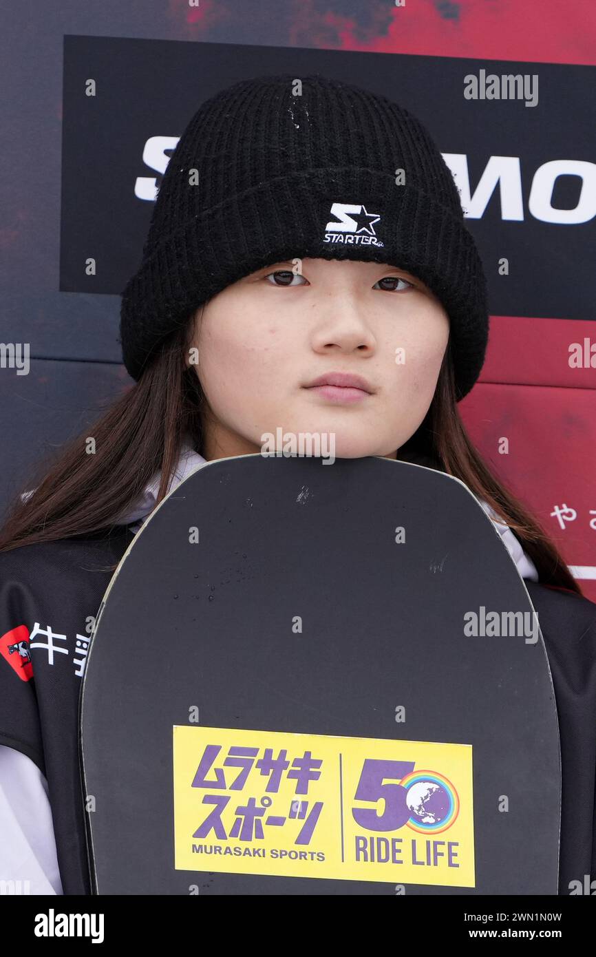 Nagano, Japan. 28th Feb, 2024. Himari Ishii Snowboarding : COWDAY SLOPE 2024 Award Ceremony at ...