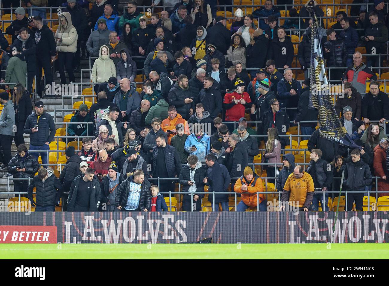 Wolverhampton, UK. 28th Feb, 2024. Wolves' fans await kick off during ...