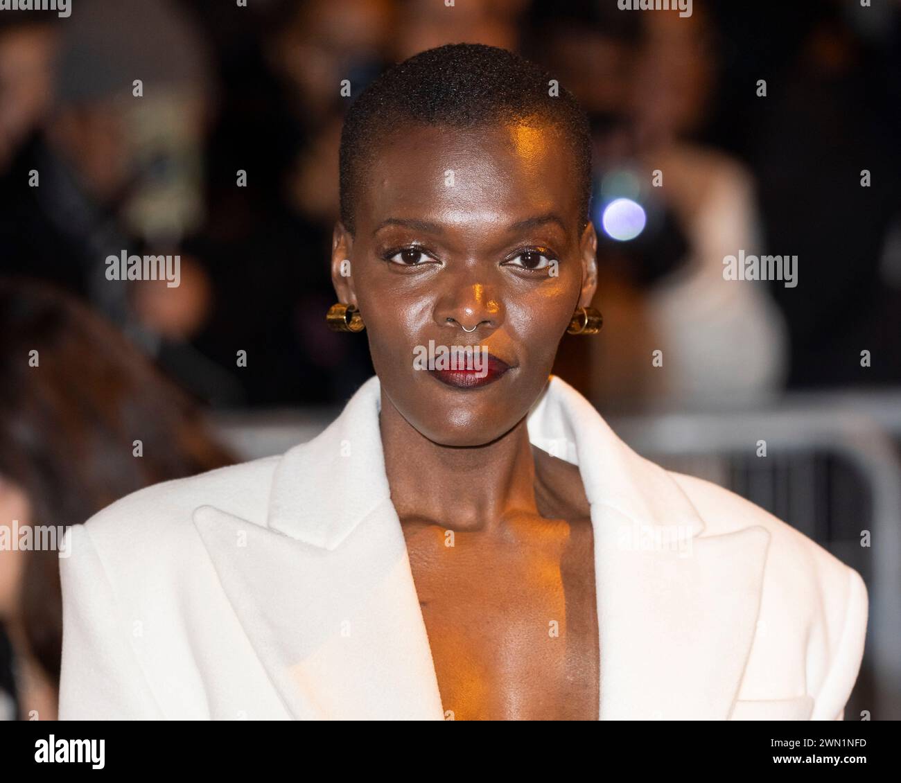 Sheila Atim arrives for the Balmain Fall/Winter 2024-2025 ready-to-wear ...