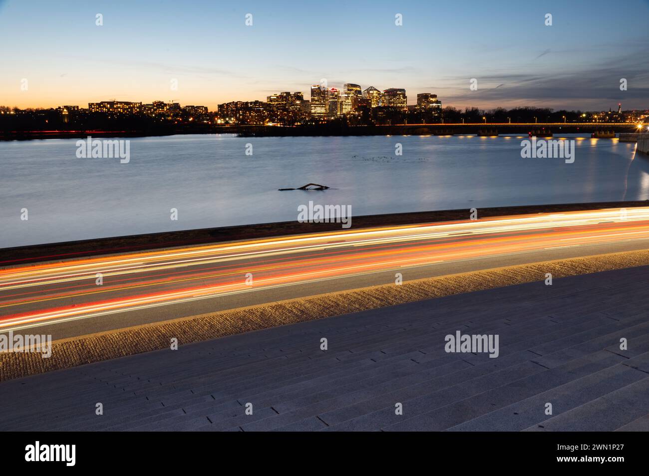 Arlington and the Watergate Steps at Dusk Stock Photo - Alamy