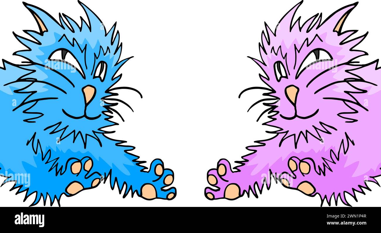 Cats heads cute funny Stock Vector Images - Alamy