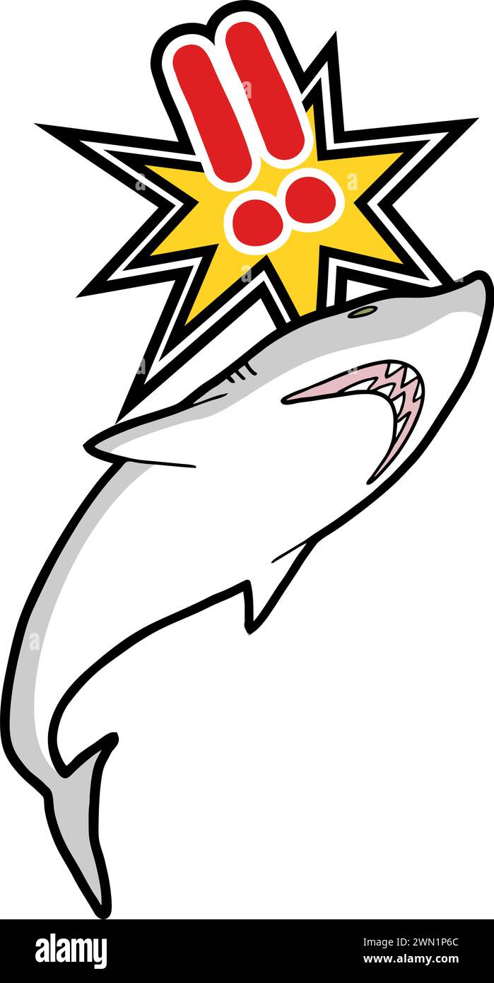 Shark warning sign vector Stock Vector Images - Alamy