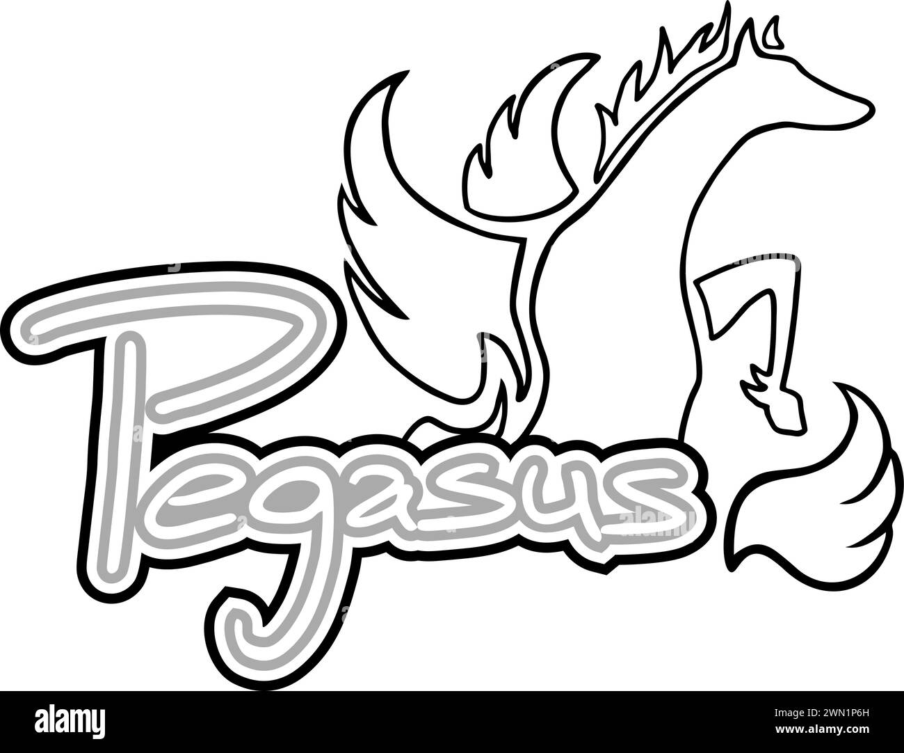 Pegasus vector hi-res stock photography and images - Alamy
