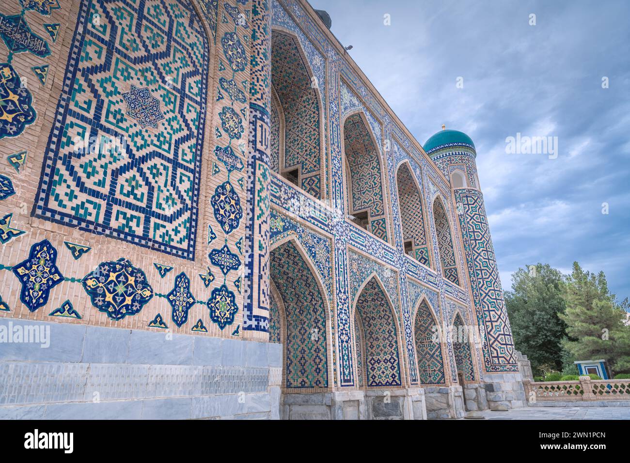 JUNE 20, 2023, SAMARKAND, UZBEKISTAN: Details of the vaulted portal or ...