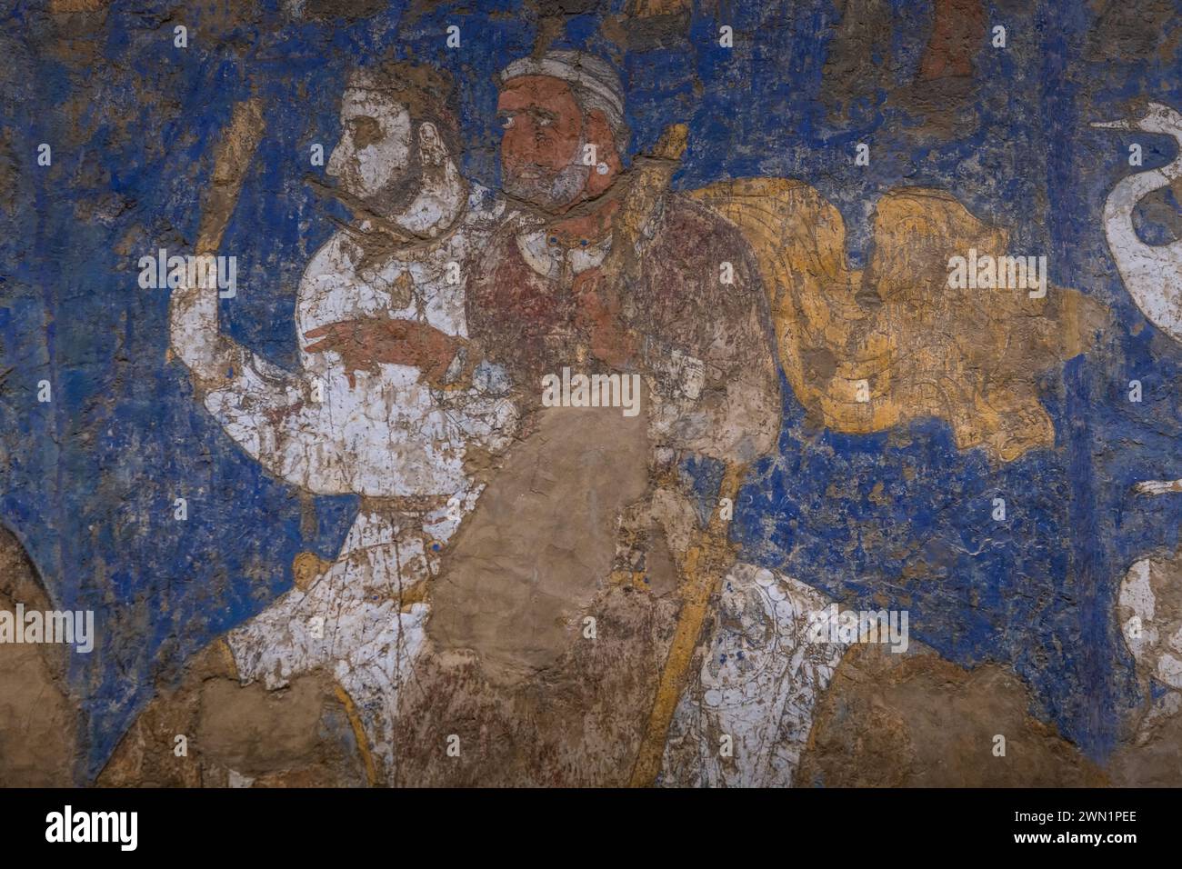 26 June, 2023, Samarkand, Uzbekistan: Central Asian fresco of the 7th ...