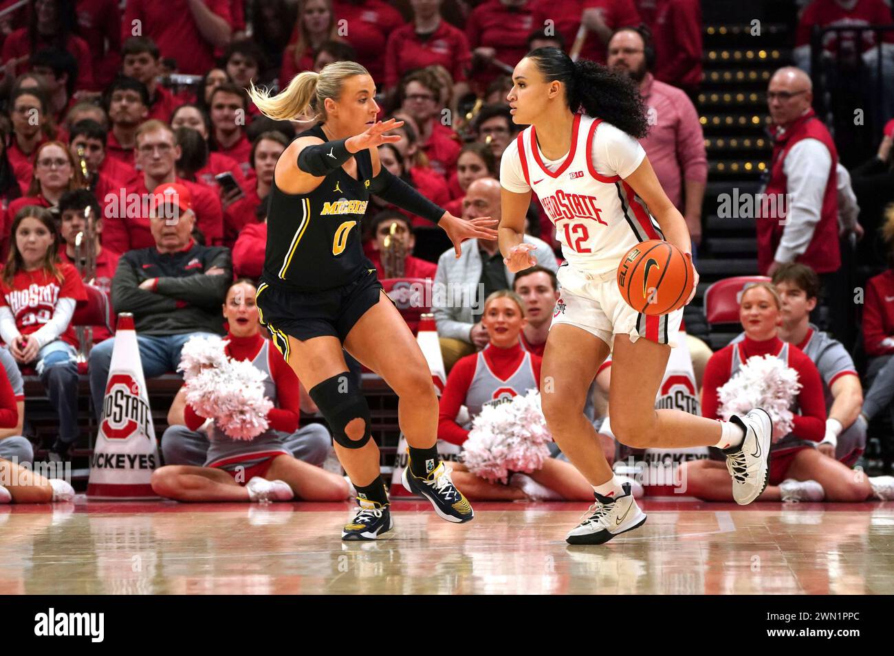 COLUMBUS, OH - FEBRUARY 28: Celeste Taylor #12 of the Ohio State ...