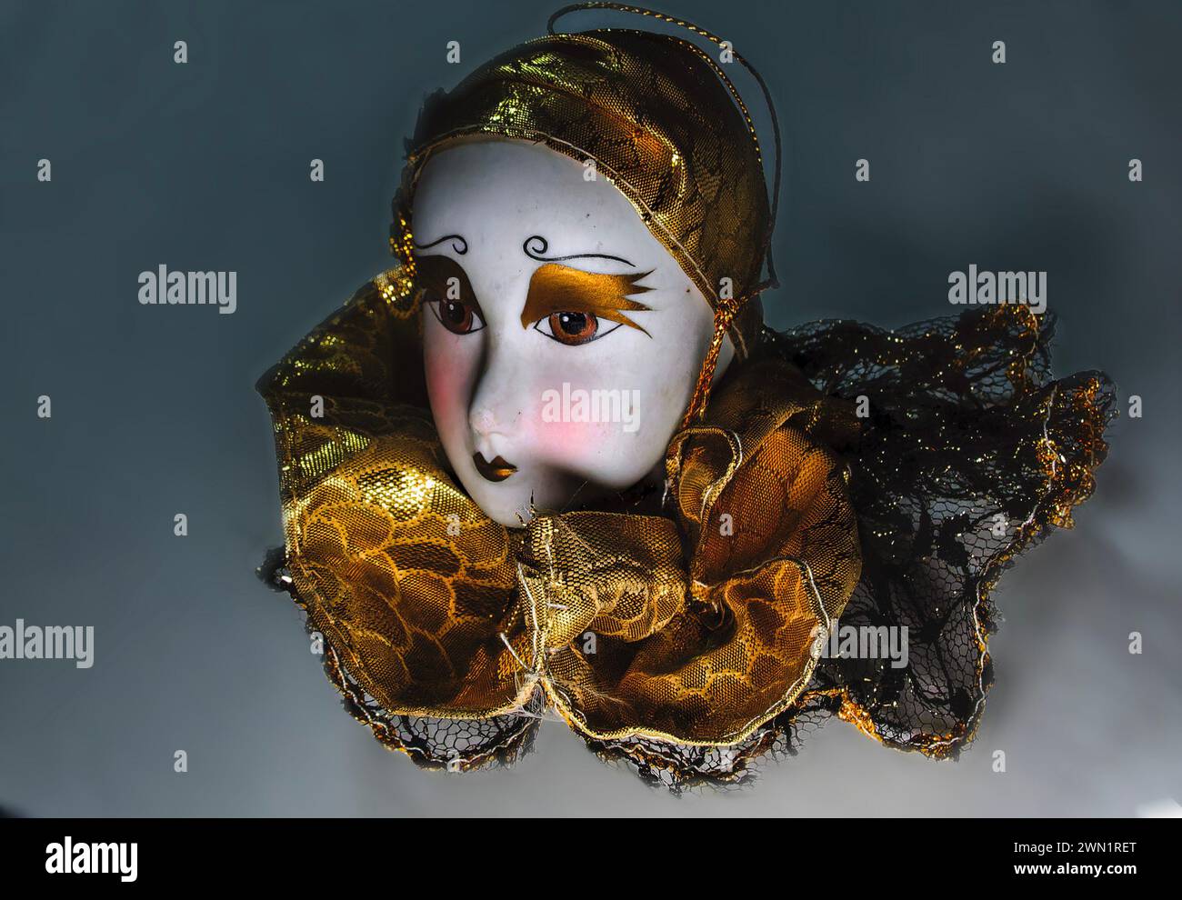 A porcelain Pierrot figure in a studio setting Stock Photo - Alamy