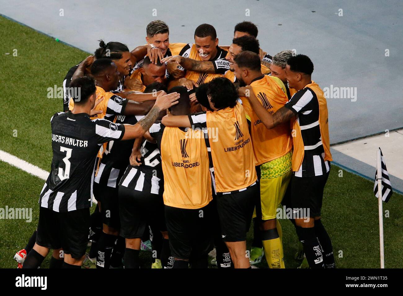 Rio de Janeiro, Brazil. 28th Feb, 2024. Players of Botafogo celebrates ...