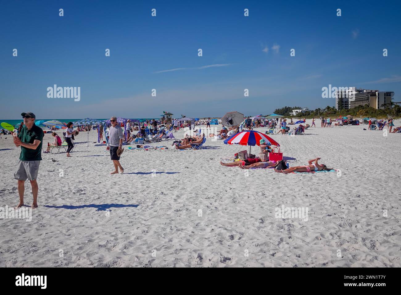 USA Florida FL Sarasota Lido Beach on Lido Key by the Gulf of Mexico ...