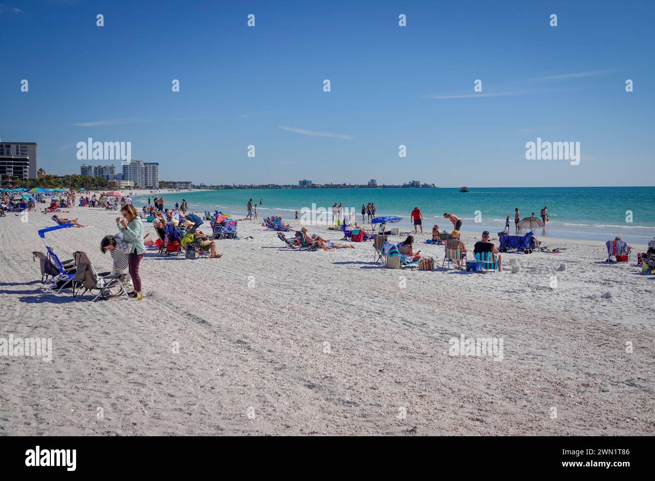 USA Florida FL Sarasota Lido Beach on Lido Key by the Gulf of Mexico ...