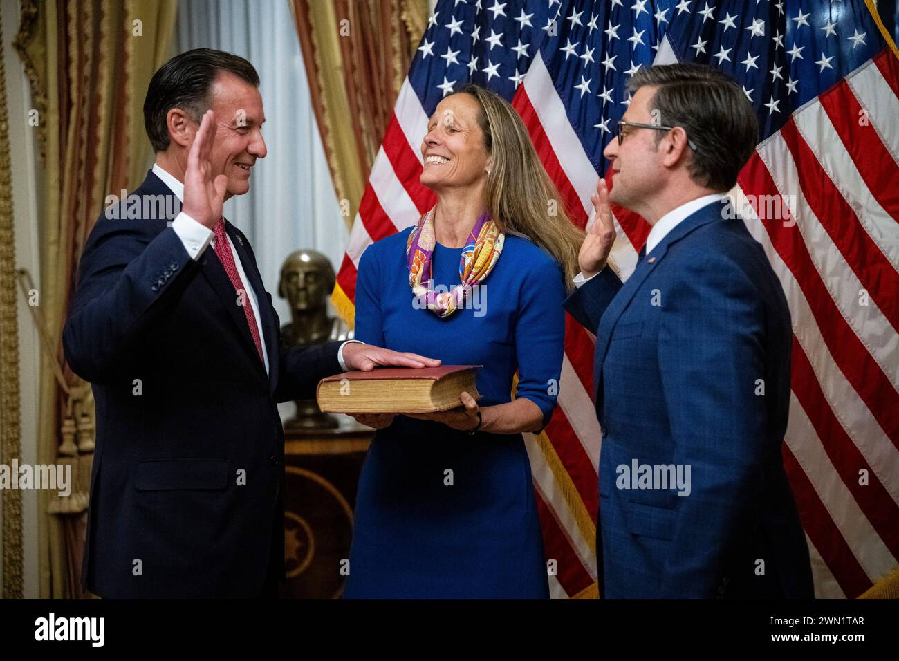 Washington, USA. 28th Feb, 2024. Representative Tom Suozzi (D-N.Y.) and ...