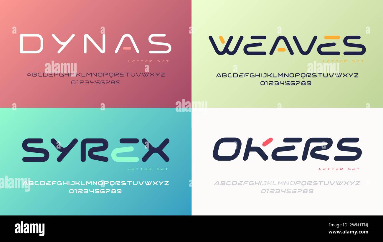 Vector rounded sans serif font, uppercase letter set, alphabet ...