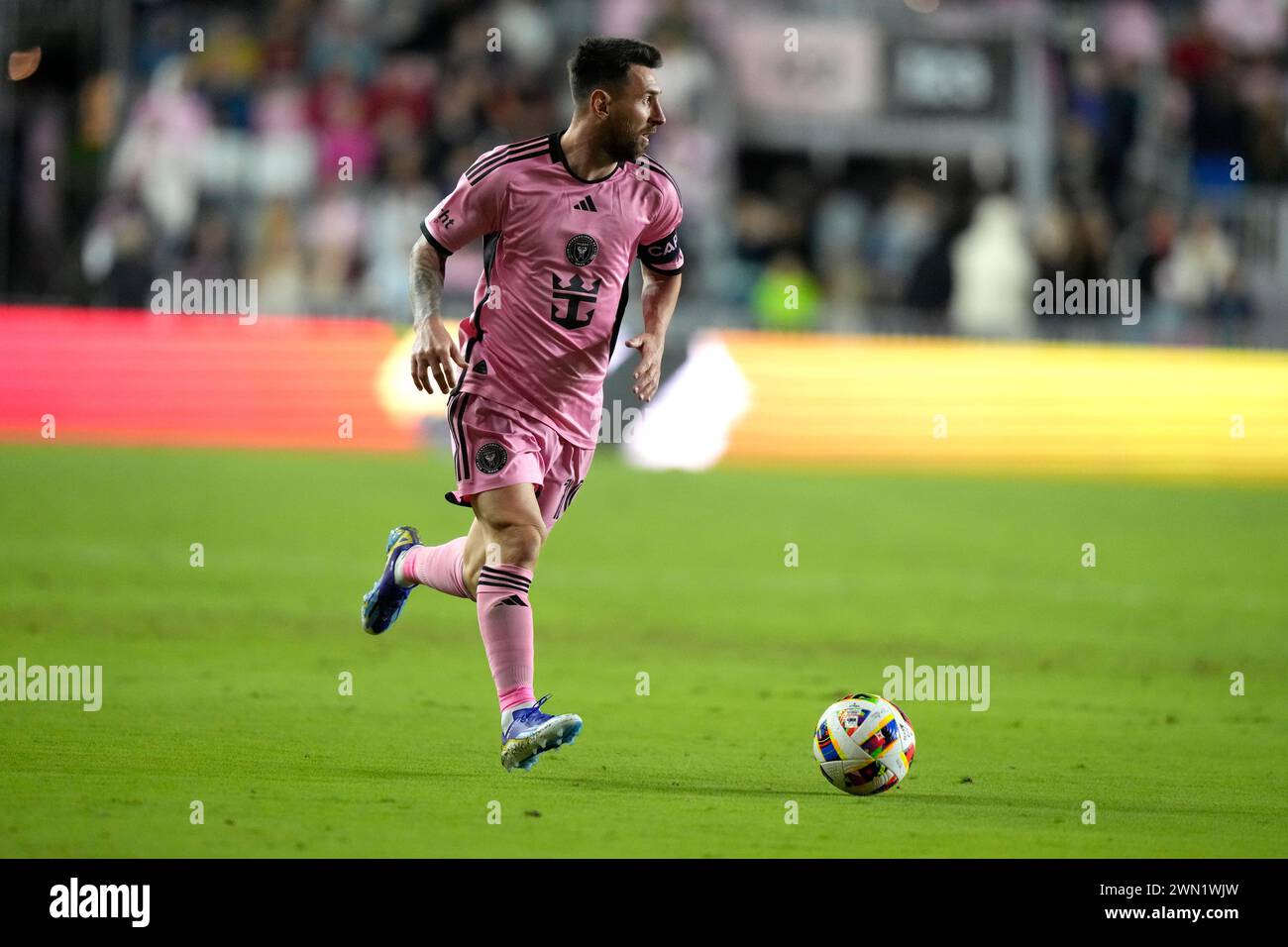 Inter Miami forward Lionel Messi runs with the ball during the second ...