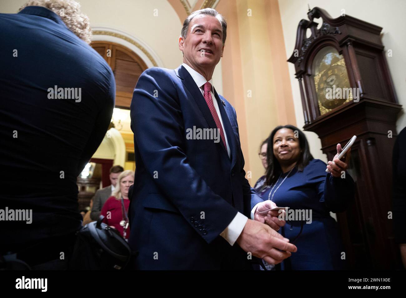 Rep. Tom Suozzi (D-N.Y.) arrives for his ceremonial swearing in at the ...