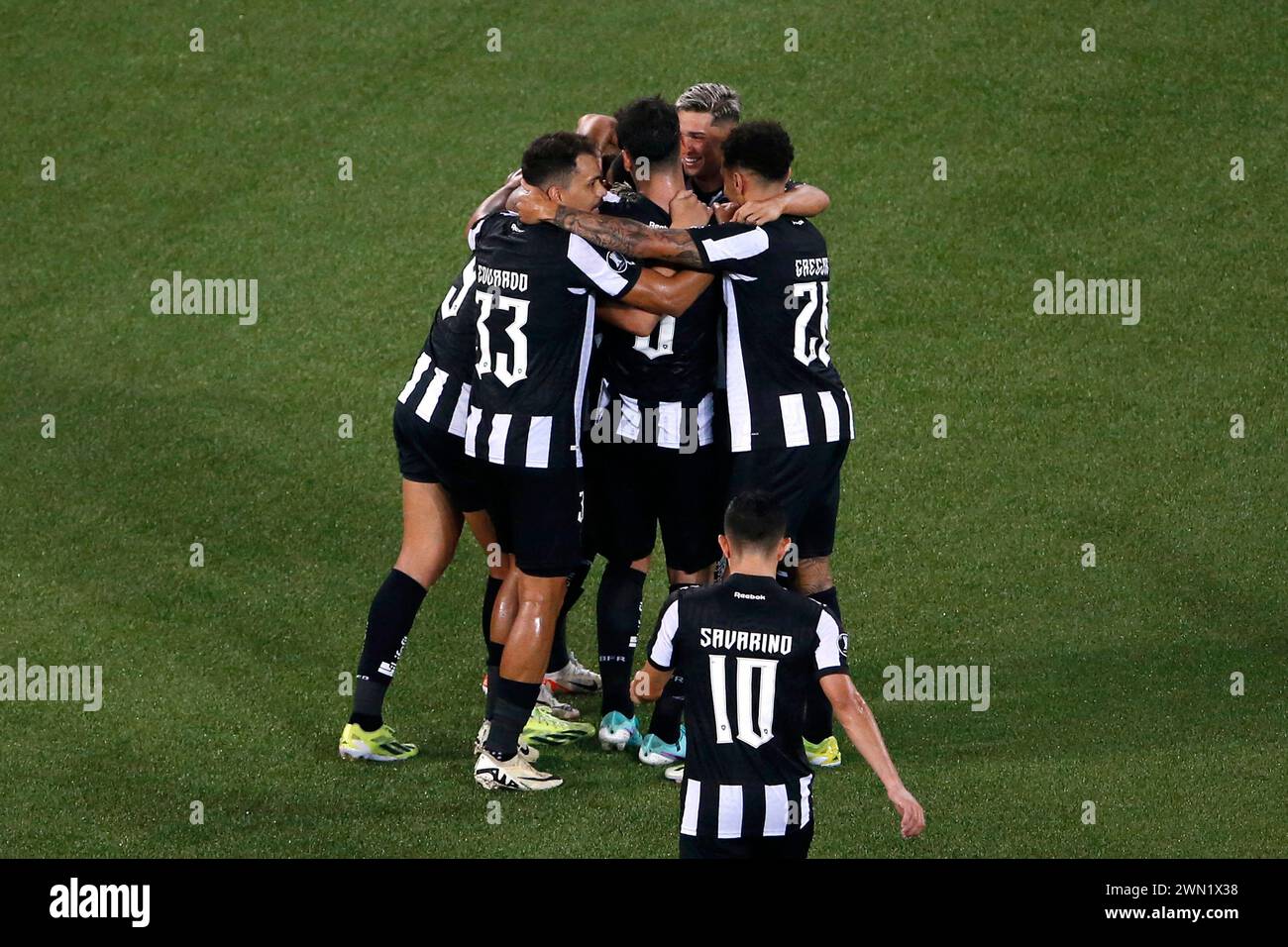 Rio de Janeiro, Brazil. 28th Feb, 2024. Players of Botafogo celebrates ...