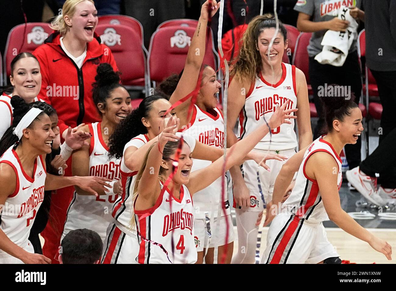 Ohio State guard Jacy Sheldon (4) and teammates celebrate after ...