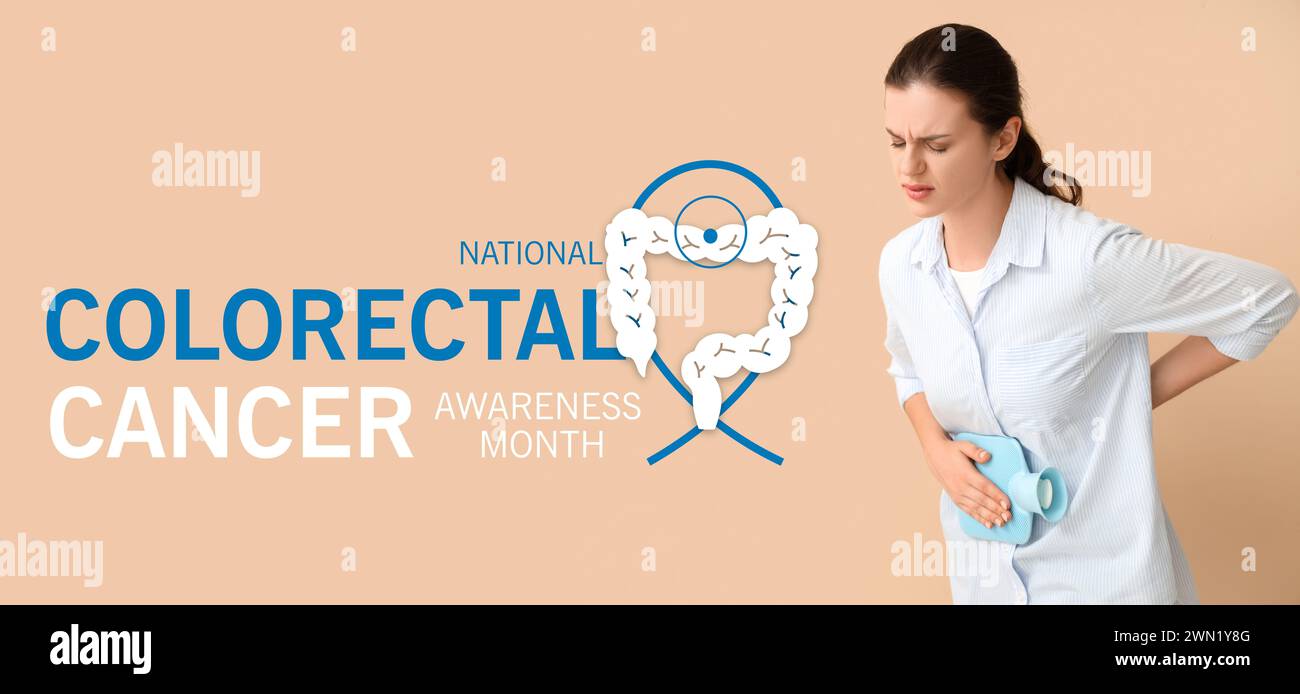 Awareness banner for National Colorectal Cancer Awareness Month with ...