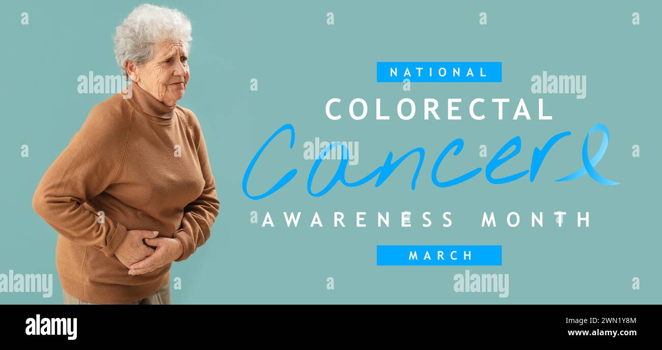 Awareness banner for National Colorectal Cancer Awareness Month with ...