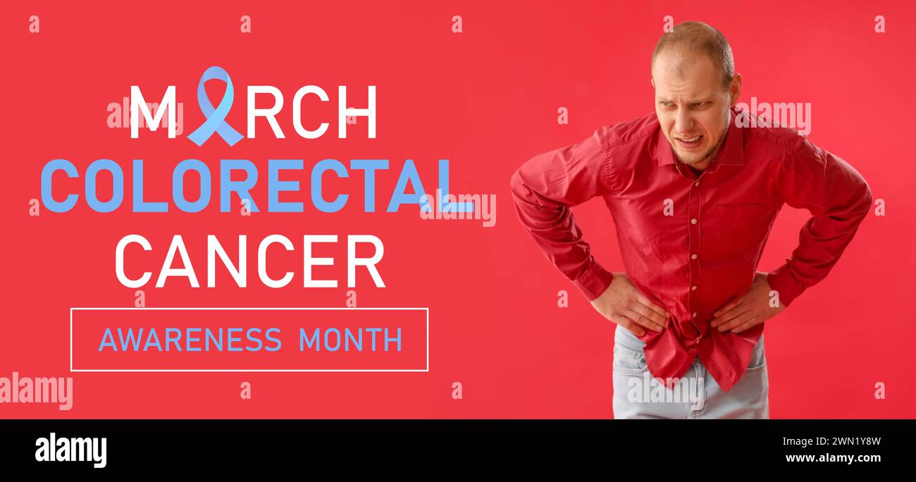 Awareness banner for National Colorectal Cancer Awareness Month with ...