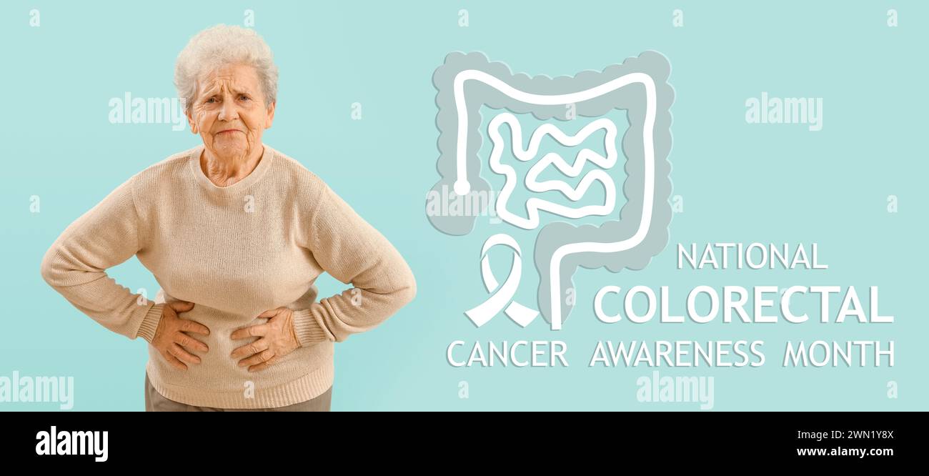Awareness banner for National Colorectal Cancer Awareness Month with ...