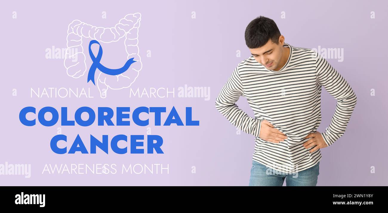Awareness banner for National Colorectal Cancer Awareness Month with ...