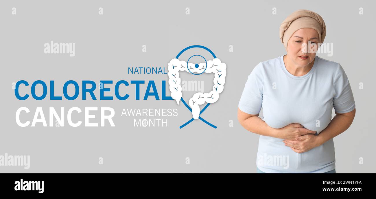 Awareness banner for National Colorectal Cancer Awareness Month with ...