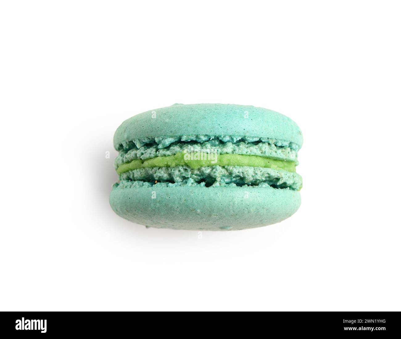Sweet blue macaroon on white background Stock Photo - Alamy