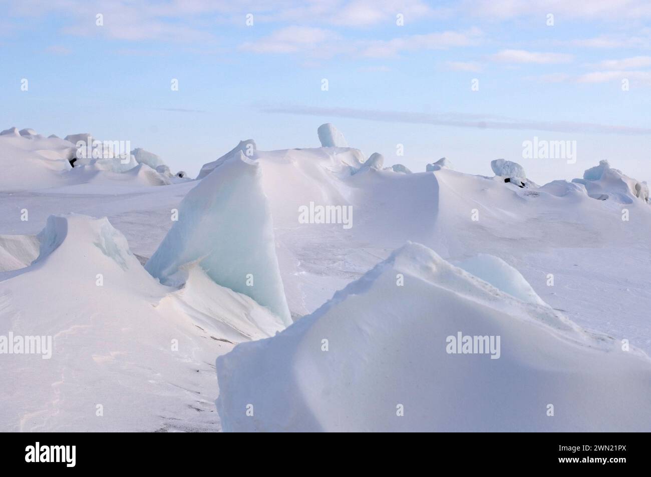pressure ridge beach and very little shorefast ice before an open lead ...