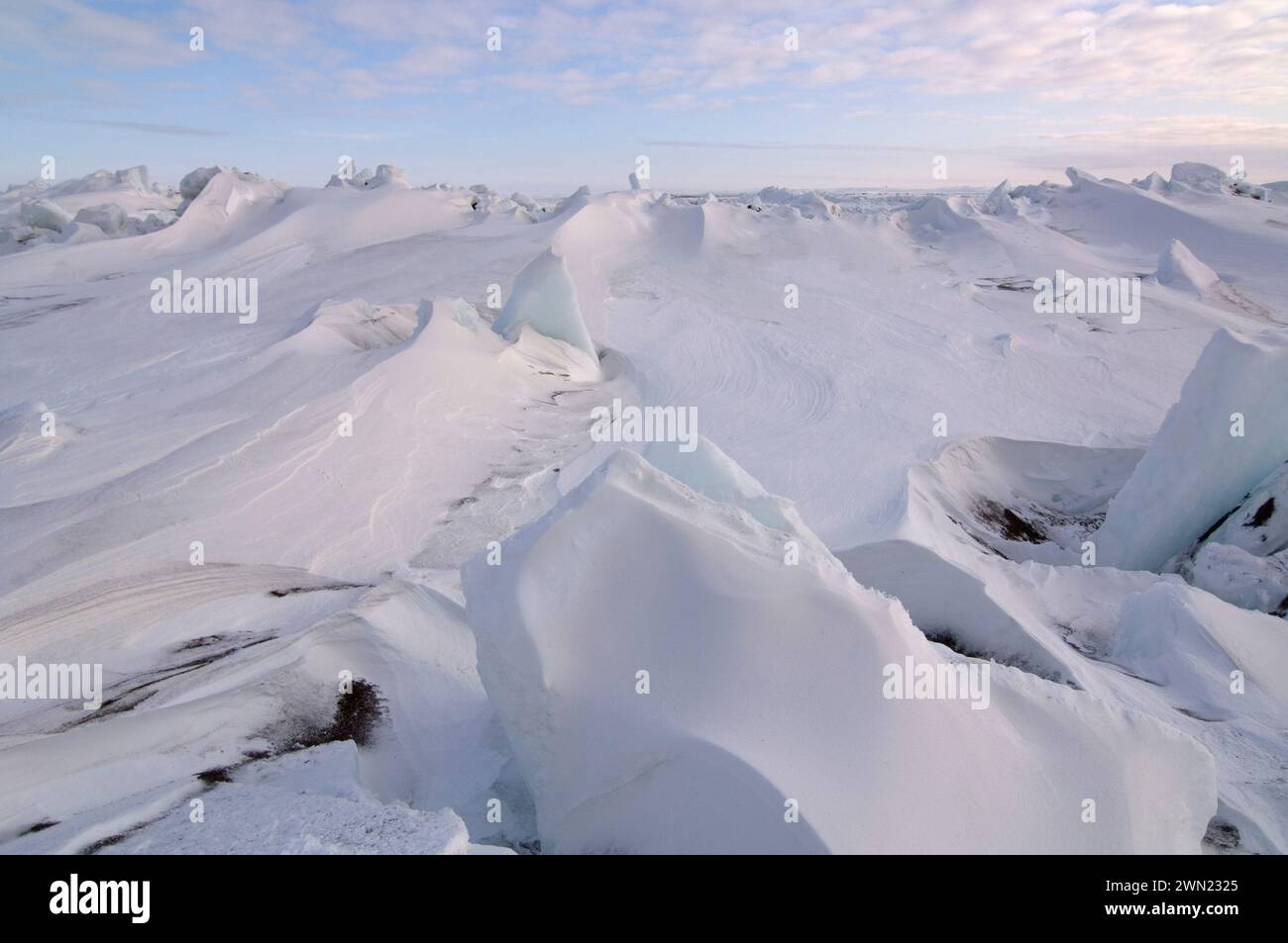 pressure ridge beach and very little shorefast ice before an open lead ...