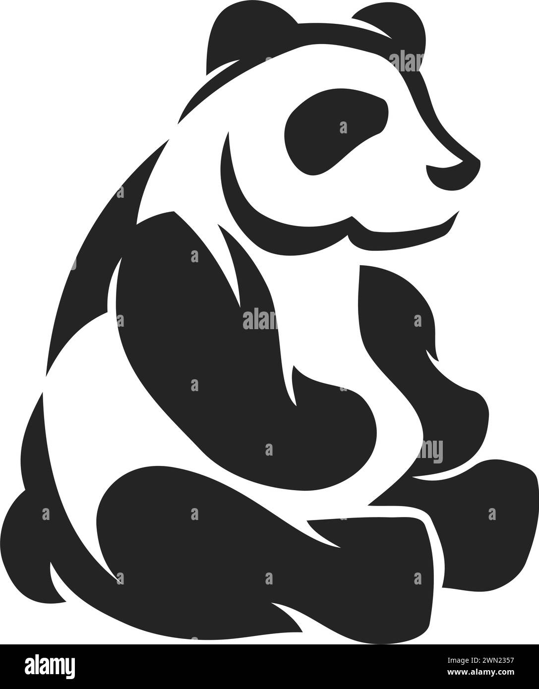 Panda Logo template Isolated. Brand Identity. Icon Abstract Vector ...
