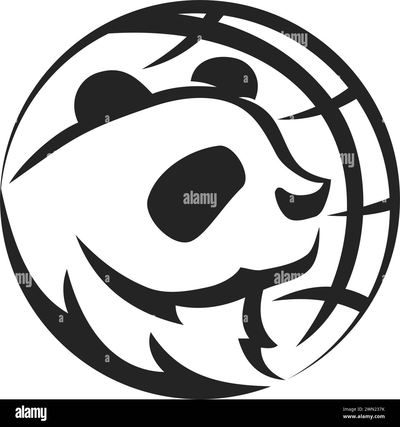 Panda Logo template Isolated. Brand Identity. Icon Abstract Vector ...