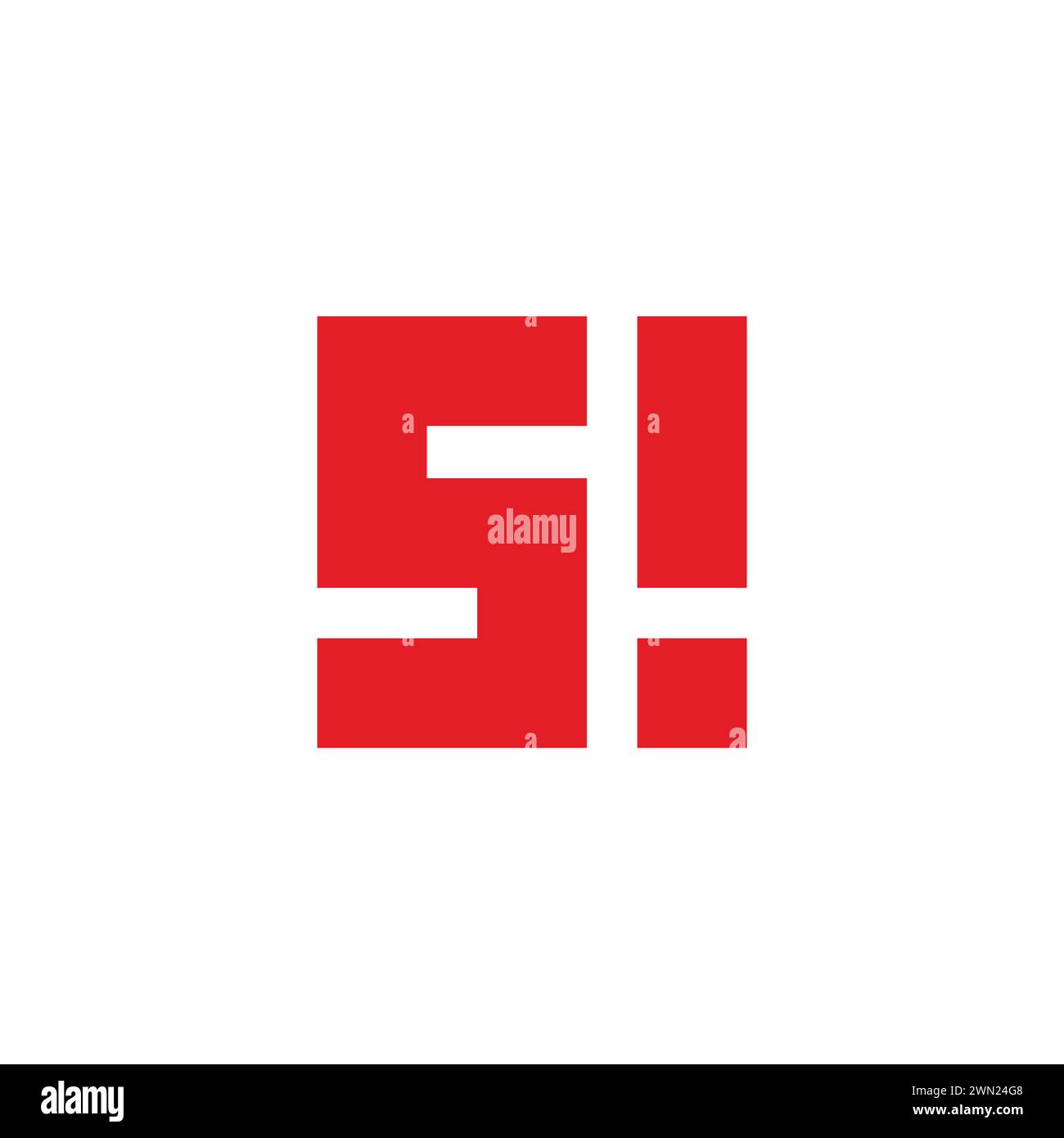 letter s red exclamation geometric logo vector Stock Vector Image & Art ...