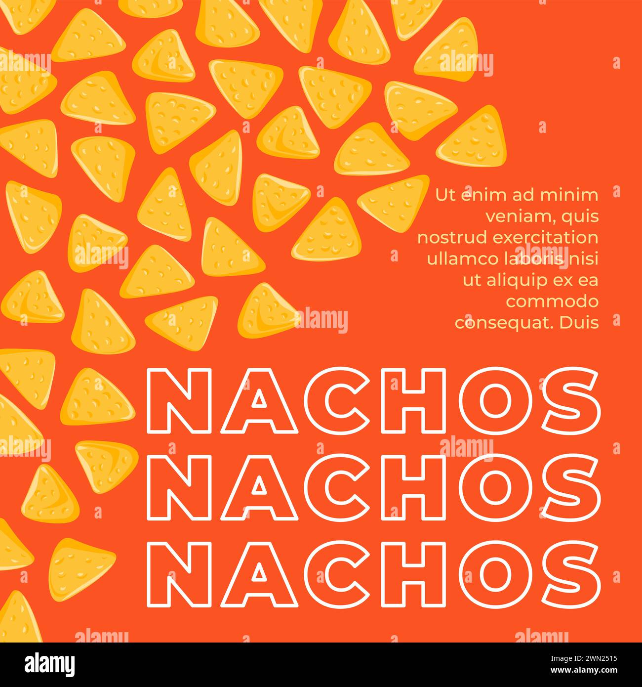 Tasty and crunchy snack, nachos promotional banner Stock Vector Image ...