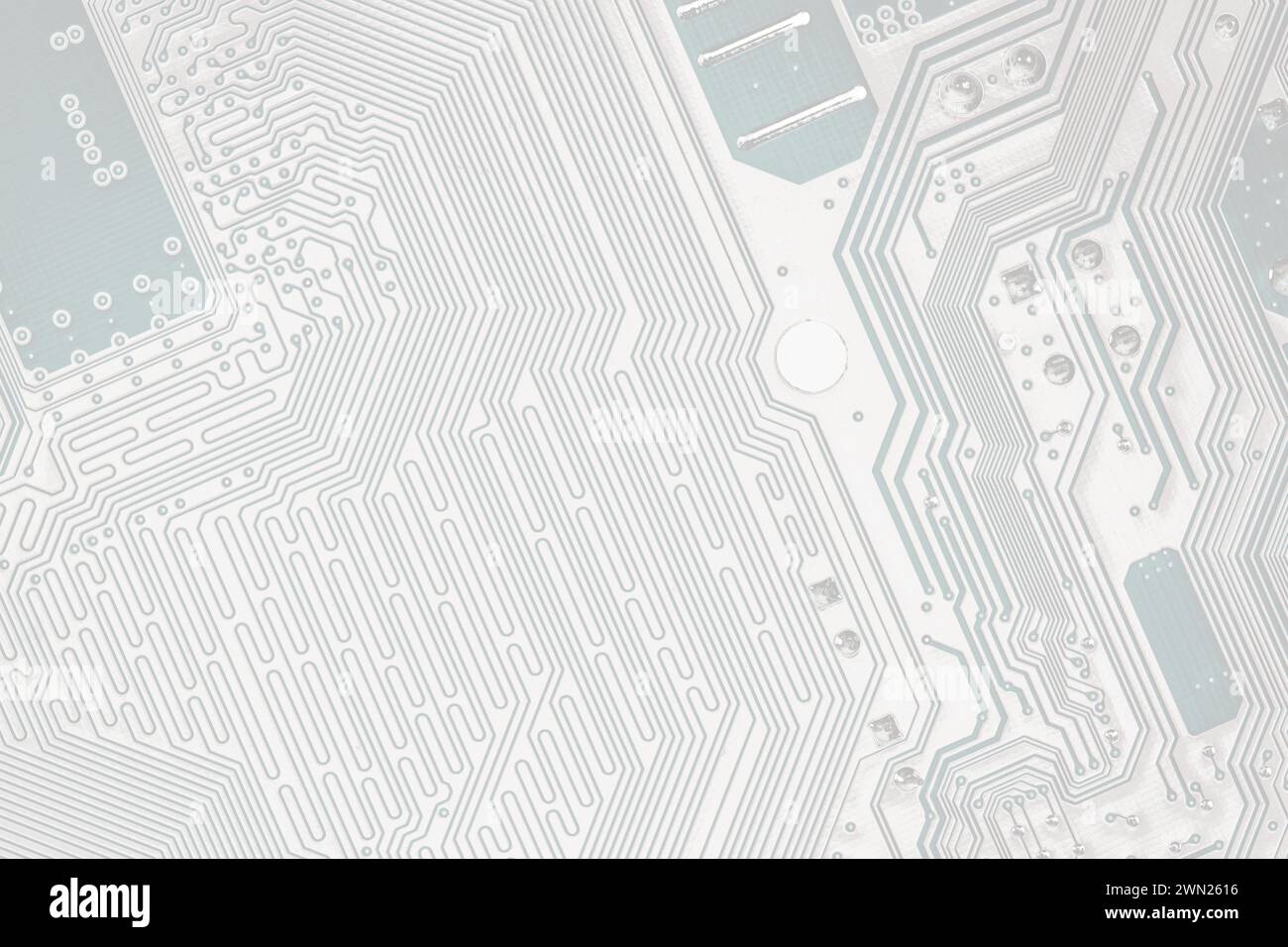 back side of computer mainboard. electrical connections of circuit ...