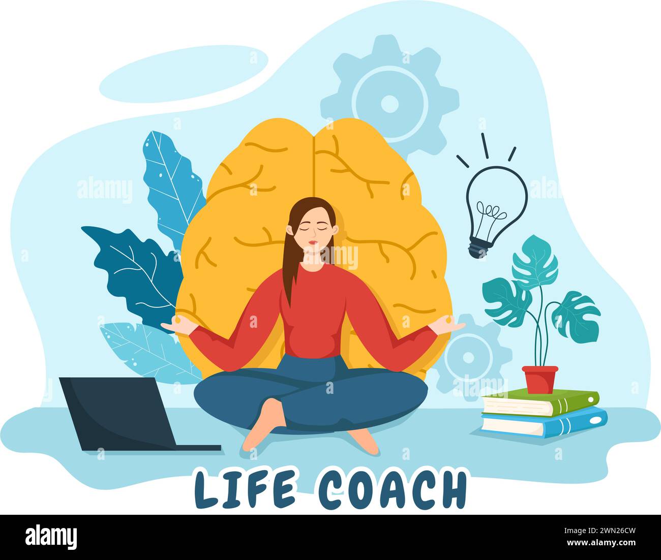 Life Coach Vector Illustration for Consultation, Education, Motivation ...
