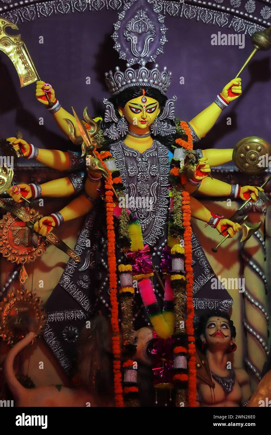 idol of hindu goddess maa durga, indian-bengali traditional festival ...