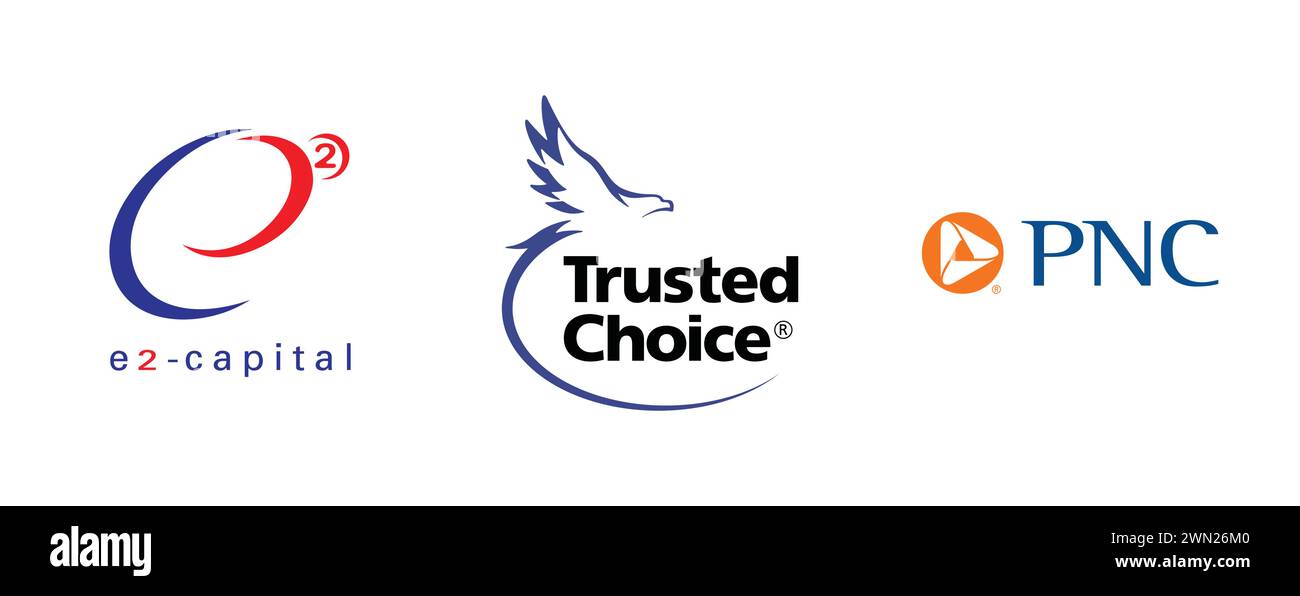 PNC Bank, e2-Capital, Trusted Choice. vector illustration isolated on ...