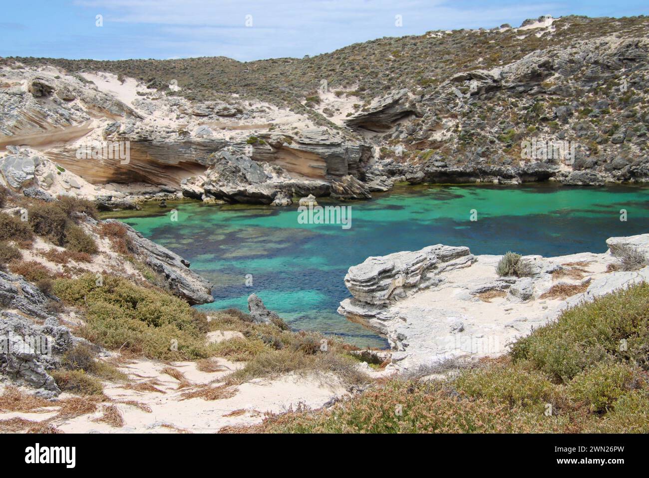 The Eroded Limestone Cliffs and Rocky Shoreline of Rottnest Island ...