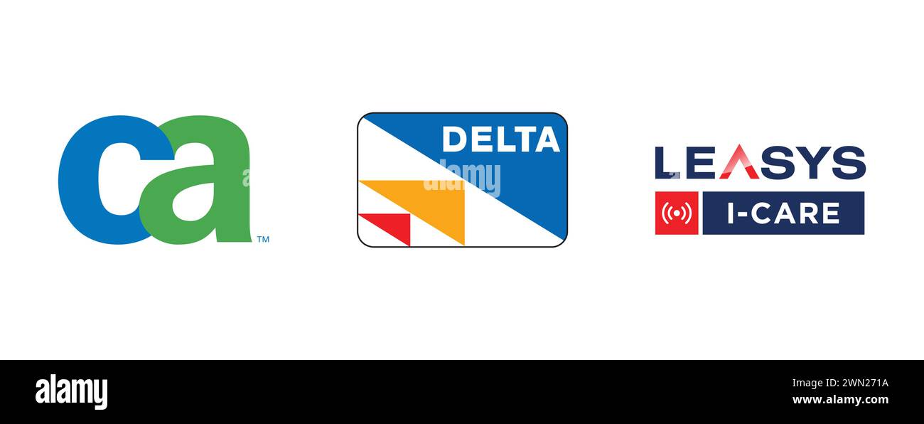 Delta, Leasys, CA Asset Management. vector illustration isolated on ...