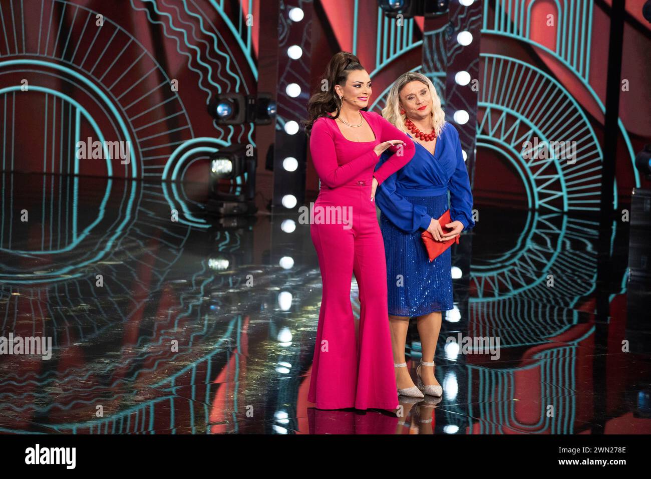 Naples, Italy. 19th Feb, 2024. Enzo Lupariello (R) and Monica Lima (L ...