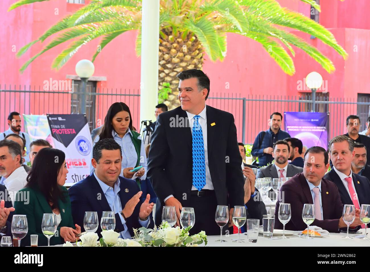 LEON, MEXICO - FEB 28. Fernando Padilla Padilla, APIMEX board director ...