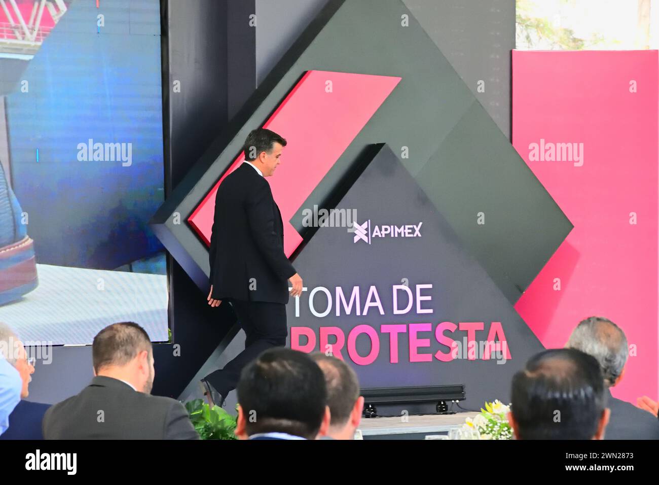 LEON, MEXICO - FEB 28. Fernando Padilla Padilla, APIMEX board director ...