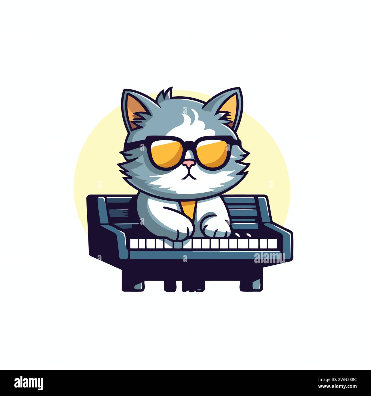 Cat piano Stock Vector Images - Alamy