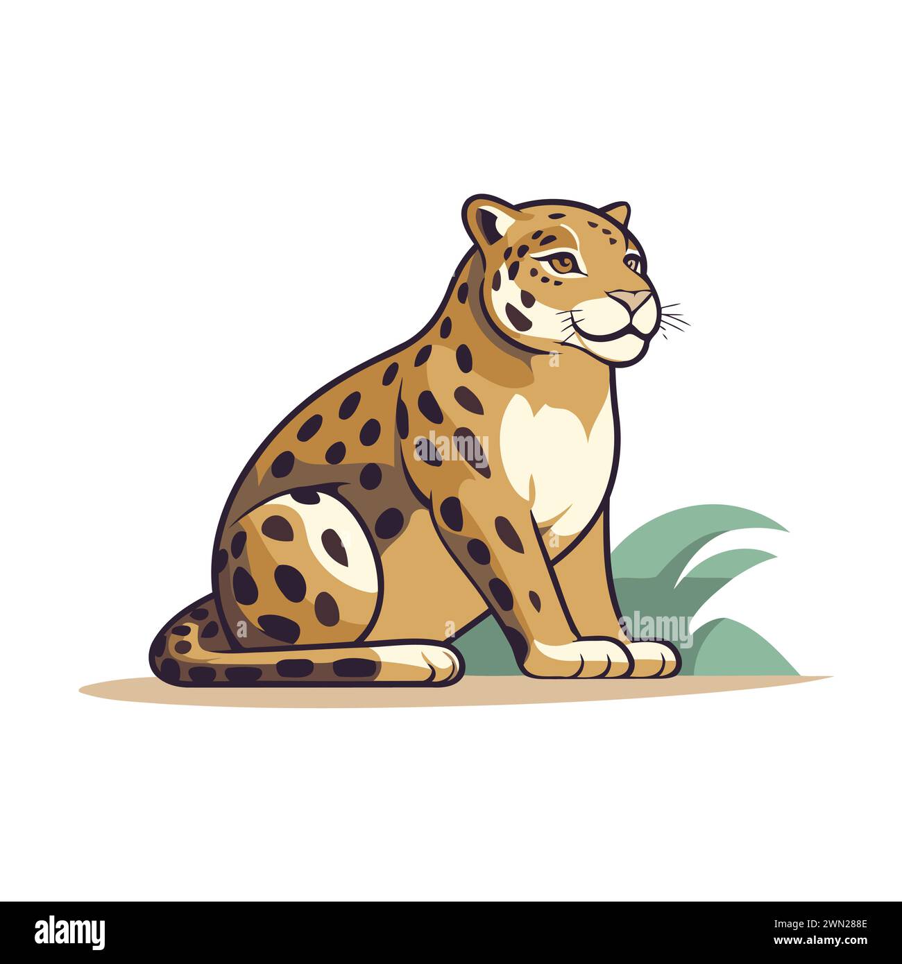 Cheetah sitting on ground Stock Vector Images - Alamy