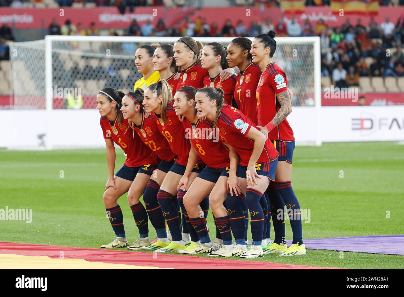 Sevilla, Spain. 28th Feb, 2024. Spain team group line-up (ESP) Football/Soccer : UEFA Women's ...