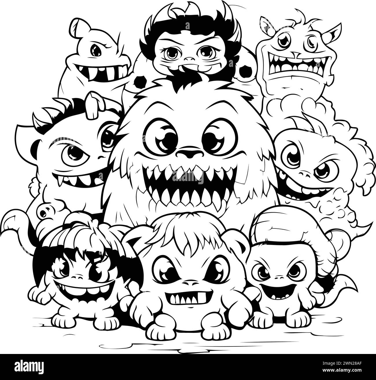 Cartoon demon vector vectors Black and White Stock Photos & Images - Alamy
