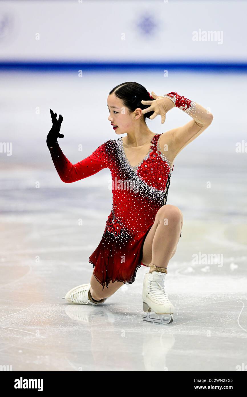 Sherry ZHANG (USA), during Junior Women Short Program, at the ISU World ...