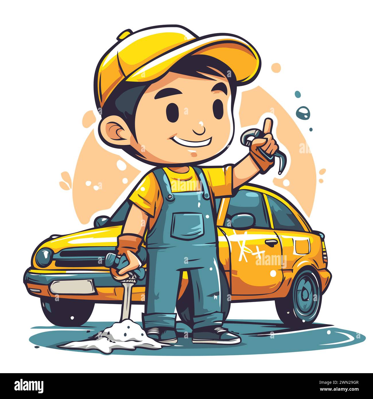 Man standing near the car Stock Vector Images - Alamy