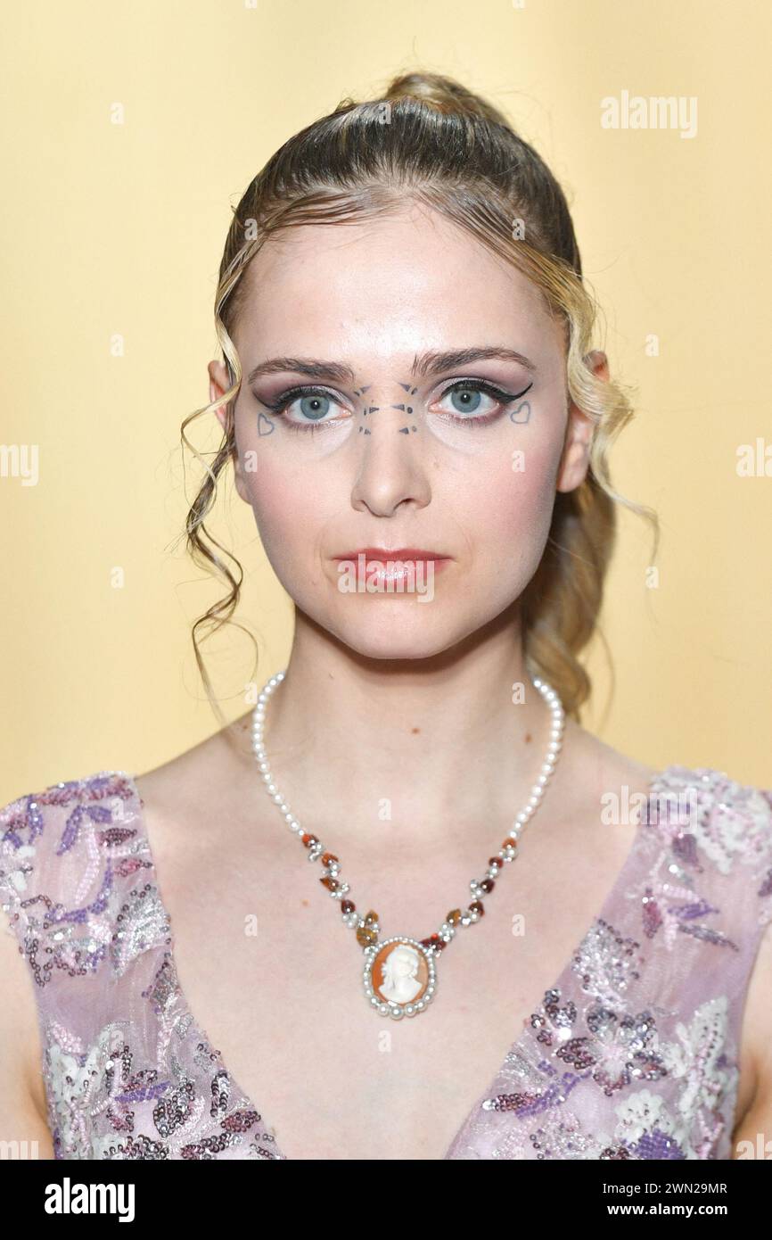 Paris, France. 28th Feb, 2024. Morgane Renard walks the runway during ...
